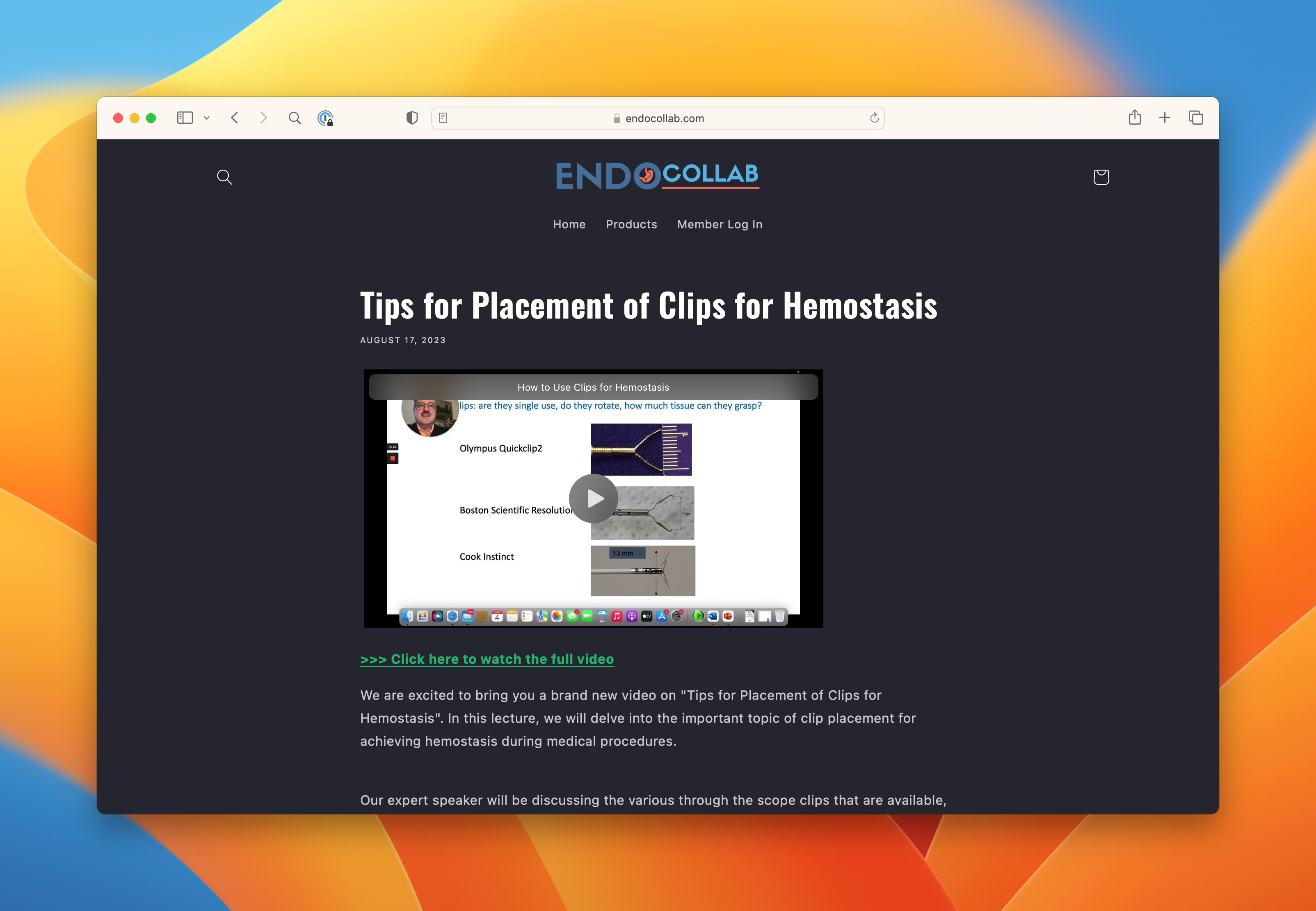 Tips for Placement of Clips for Hemostasis – EndoCollab